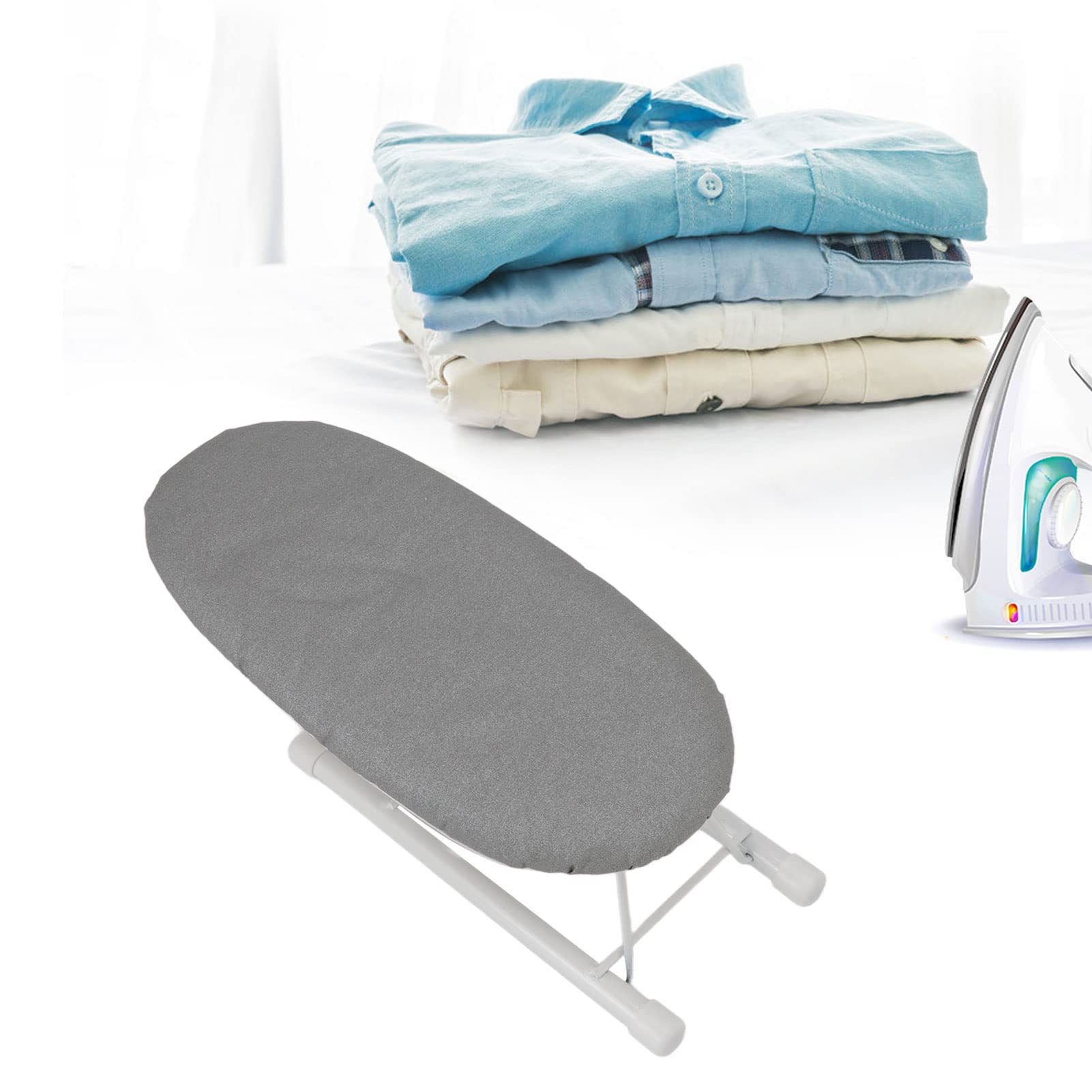 Small Ironing Board, Heat Resistant Mini Iron Board Portable Foldable Tabletop Ironing Board for Home Dorm Sewing Craft (Grey)