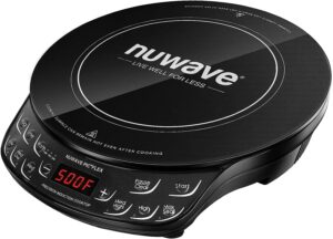 nuwave flex precision induction cooktop, 10.25” shatter-proof ceramic glass, 6.5” heating coil, 45 temps from 100°f to 500°f, 3 wattage settings 600, 900 & 1300 watts (renewed), black