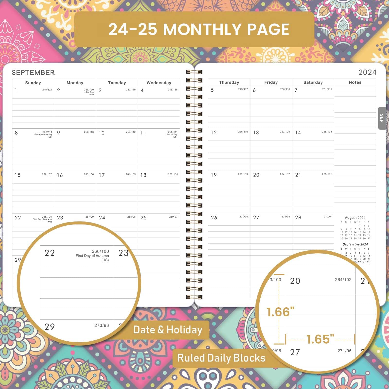 2024-2025 Planner - Academic Planner 2024-2025, July 2024 - June 2025 Calendar Planner, 8" x 10", Weekly Monthly Planner 2024-2025 with Contacts