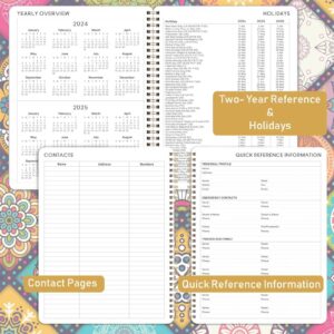 2024-2025 Planner - Academic Planner 2024-2025, July 2024 - June 2025 Calendar Planner, 8" x 10", Weekly Monthly Planner 2024-2025 with Contacts