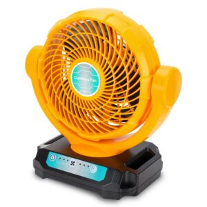 gerttilyon for dewalt 20v fan, 3 speed cordless motor low noise for camping, gym, garage, travel, office, bedroom (dw-fc104)