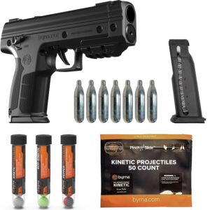 byrna le - pepper ultimate bundle | pepper projectile launcher | less-lethal self-defense & home defense device (black)