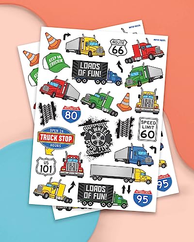 xo, Fetti Truck Car Party Temporary Tattoos - 48 Silver Foil Styles | Truck Birthday Party Supplies, Boys Pick Up Truck Party Favors, Car Temp Tats, Arts and Crafts