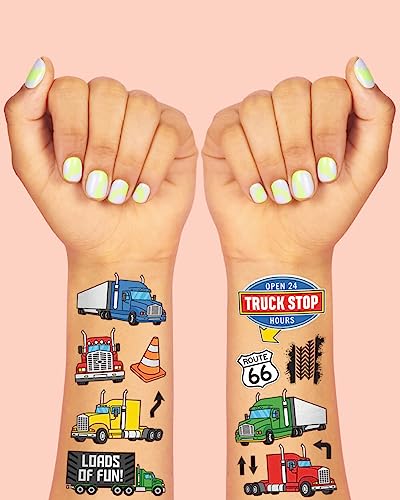 xo, Fetti Truck Car Party Temporary Tattoos - 48 Silver Foil Styles | Truck Birthday Party Supplies, Boys Pick Up Truck Party Favors, Car Temp Tats, Arts and Crafts