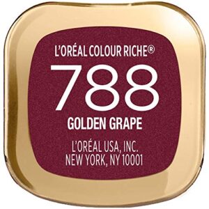 L'Oreal Paris Makeup Colour Riche Original Creamy, Hydrating Satin Lipstick, 788 Golden Grape, 1 Count (Pack of 2)