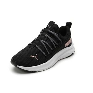 puma women's softride one4all sneaker, puma black-rose gold-puma white, 7.5