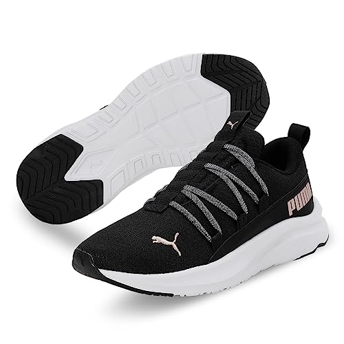 PUMA Women's SOFTRIDE ONE4ALL Sneaker, Puma Black-Rose Gold-Puma White, 7.5