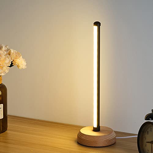 ANLAIBO Modern Led Wood Table Lamp, 3-Color Temperature Bedside Lamp,Bedroom Bedside Night Light, Dimmable Led Lighting, Creative Home Decor, Unique House warmging Gift