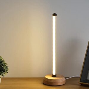 ANLAIBO Modern Led Wood Table Lamp, 3-Color Temperature Bedside Lamp,Bedroom Bedside Night Light, Dimmable Led Lighting, Creative Home Decor, Unique House warmging Gift