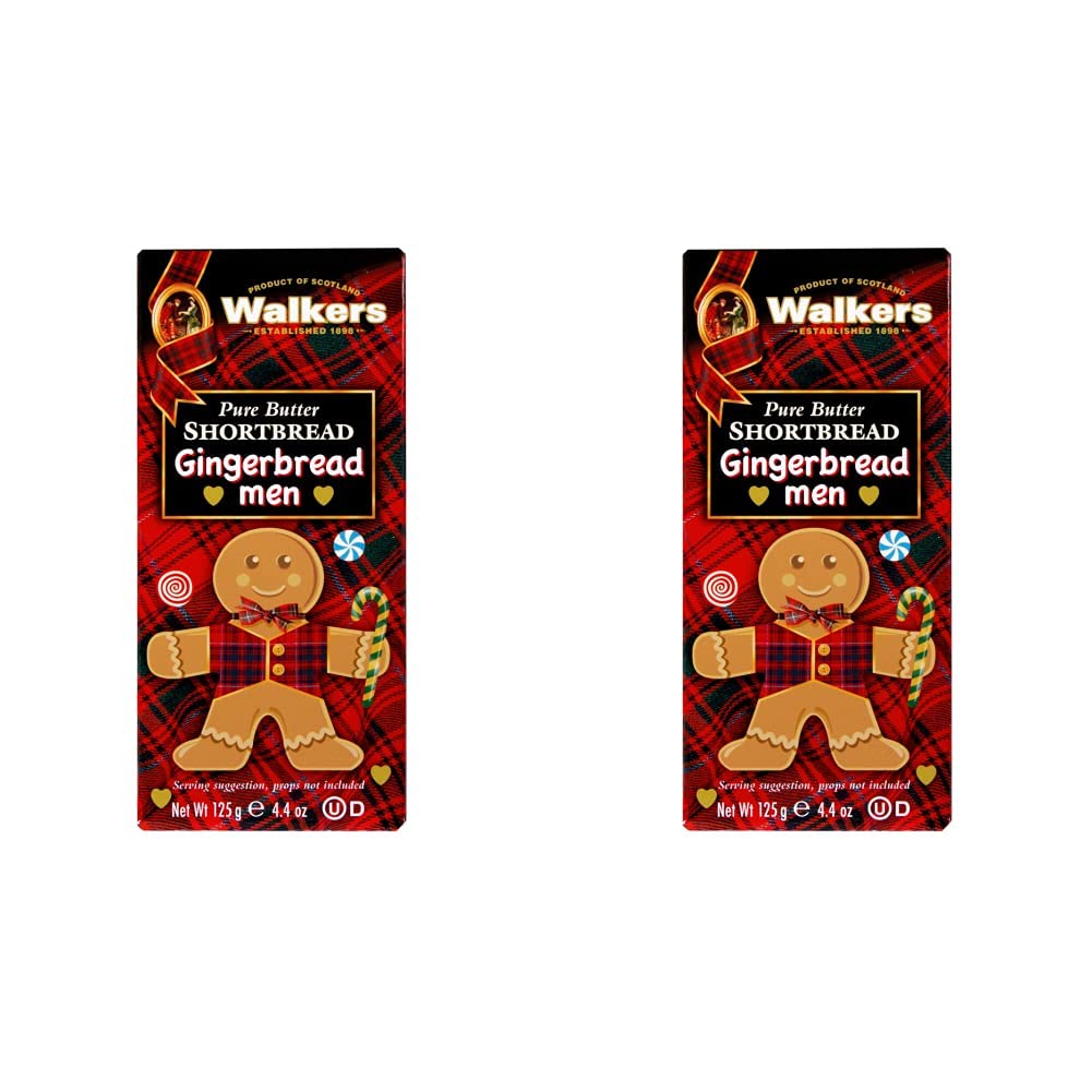 Walker's Shortbread 8 Gingerbread Men Cookies, Pure Butter Shortbread Cookies, 4 Oz (Pack of 2)