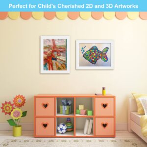 [2-Pack] Kids Art Frames, 8.5x11 Front Opening Kids Artwork Frames Changeable, White Artwork Display Storage Frame for Wall, Holds 50 Pcs, for 3D Picture, Crafts, Hanging Art, Portfolio