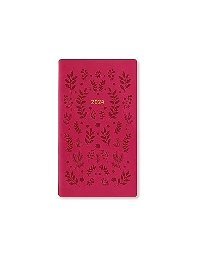 Letts Woodland Medium Pocket week to view 2024 diary - pink