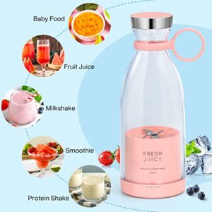 MIAOKE Portable Blender,Fashion Portable Blender for Shakes and Smoothies 11.8 Oz,Magnetic USB Fast Charging Mini Fresh Juice Mixer Bottle,Take It for Traveling, Outdoor, Gym, Office, Cars, Gift -PK