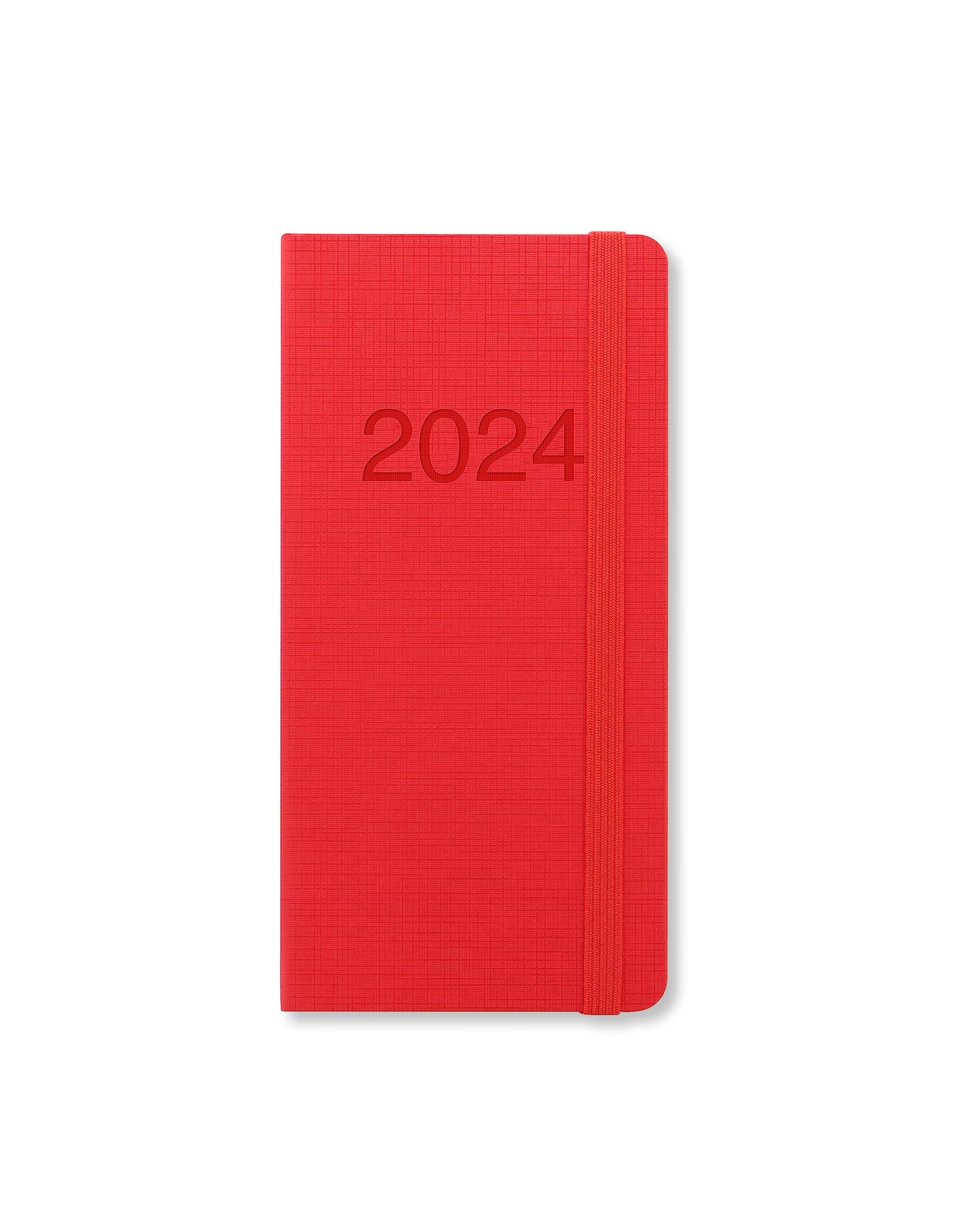 Letts Memo Slim week to view 2024 diary - red