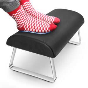 foot rest for under desk at work, pu self-skinning foam foot stool under desk footrest, ergonomic office foot rest, soft and comfortable, black