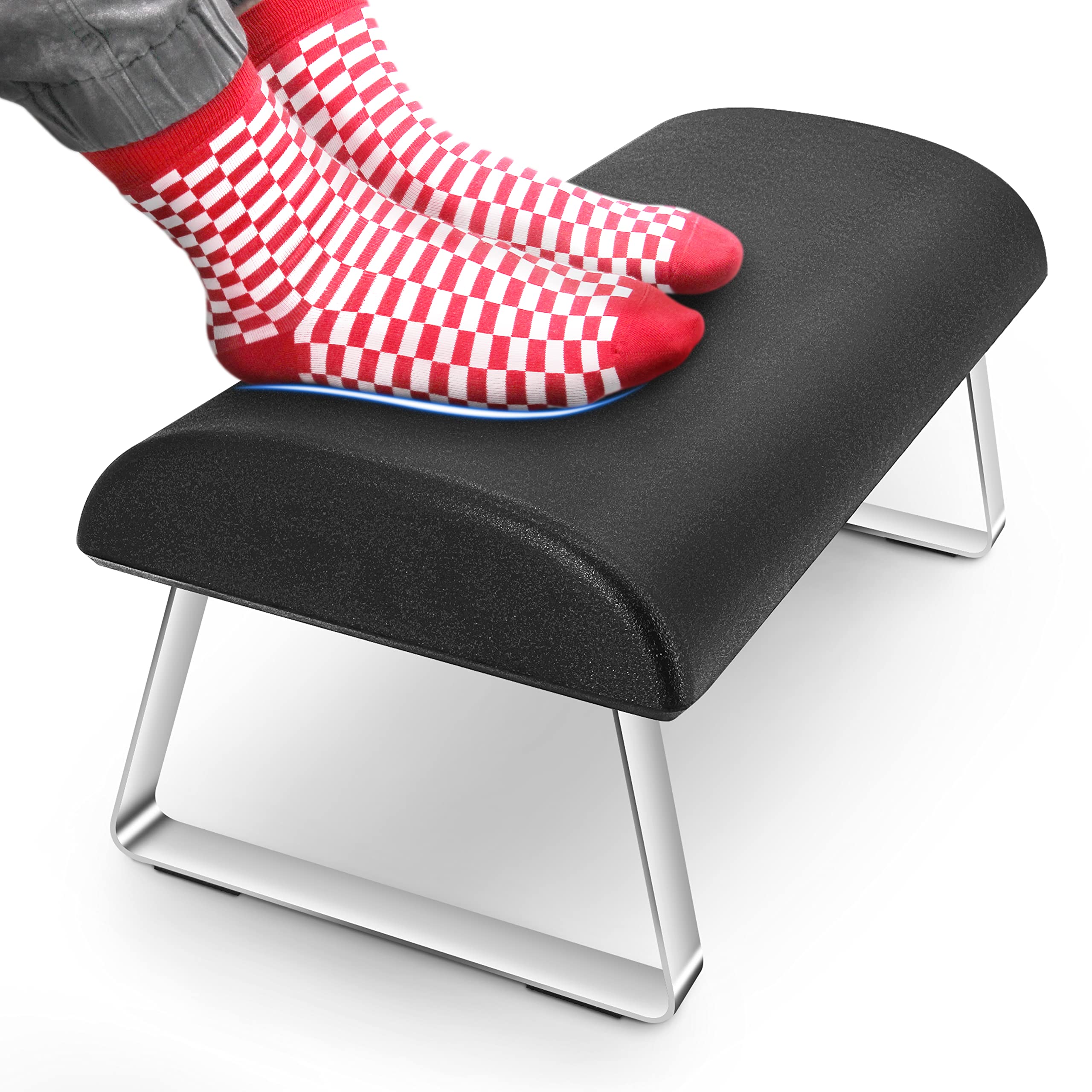 Foot Rest for Under Desk at Work, PU Self-Skinning Foam Foot Stool Under Desk Footrest, Ergonomic Office Foot Rest, Soft and Comfortable, Black