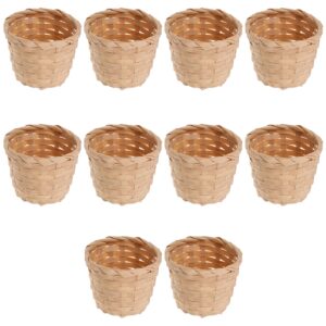 ipetboom home decor home decor home decor 10pcs small basket wicker basket woven basket small storage basket pencil holder wicker desk organizer for desktop storage, 9x9x7.5cm home decor pot