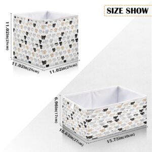 Kigai Cute Cat Animal Cube Storage Bins - 11x11x11 in Large Foldable Cubes Organizer Storage Basket for Home Office, Nursery, Shelf, Closet