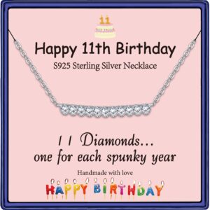 storup 11 year old girl birthday gift ideas, birthday gifts for 11 year old girls sterling silver heart pendant necklace happy 11th birthday gifts for girls teen girls daughter sister niece friend