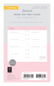 filofax personal confetti week to view 2024 diary