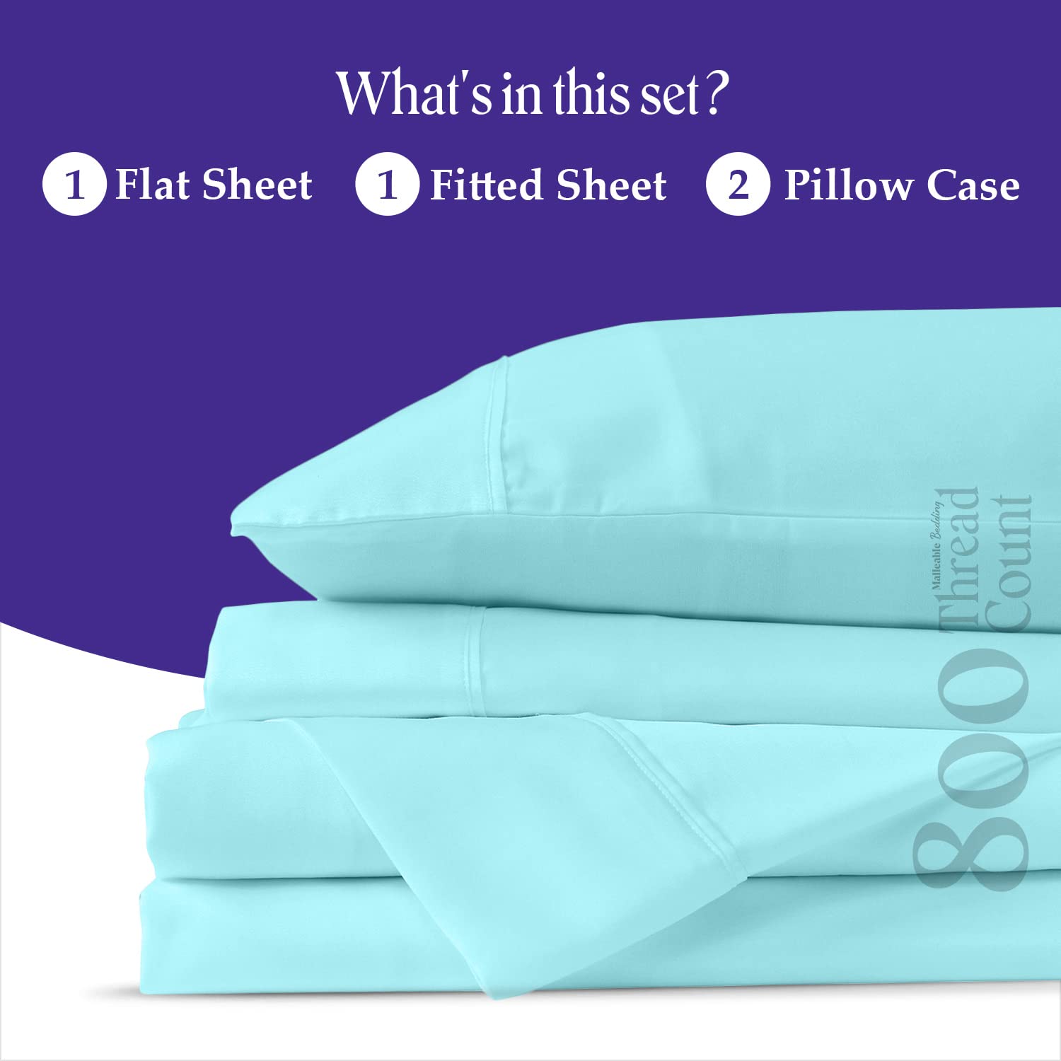 4 PCs RV Sheet Set, 30x80 Bunk, RV Bed Sheets for Campers, RV's & Travel Trailers/Cot Size/Guest Bed Fit Mattress up to 10" deep Motorhome RV Camping Sheet Aqua Blue, Cotton Cot Sheet