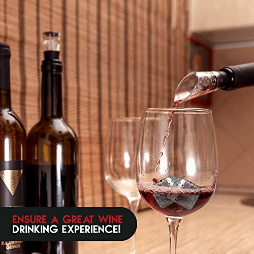 Heavy-Duty Rabbit Wine Opener With 2 Stainless Steel Ice Cubes By Setoris - Winged Corkscrew With Ergonomic Lever & Non-Stick Warm- Manual Rabbit Cork Remover- Great Wine Gift Idea (Bronze)