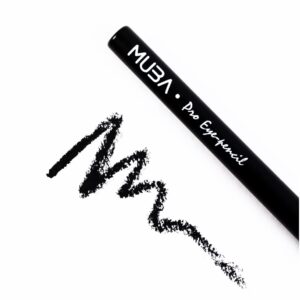 muba cosmetics eye pencil “ink” - waterproof eyeliner pencil, long lasting eye liner pencils for eye makeup - no budge under eye pencil eyeliner, creamy eye pencils, eyeliner pencils for precise finish - black