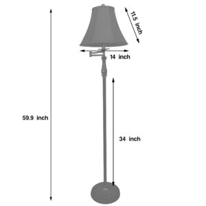 Mestar Decor 60 inch Rustic Bronze Swing Arm Floor Lamp