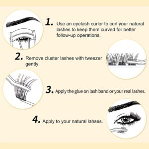 72 Pcs Lash Clusters Wispy, DIY Lash Extensions Individual Cluster Lashes Wispy Volume Eyelashes for Lash Extension at Home (D Mix 10-16mm, A17)