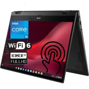 asus cloud gaming chromebook vibe cx55 flip 15.6" touchscreen 144hz fhd 2-in-1 laptop computer, intel core i5-1135g7 (beat i7-1065g7), 8gb lpddr4x ram, 2tb pcie ssd, wifi 6, chrome os