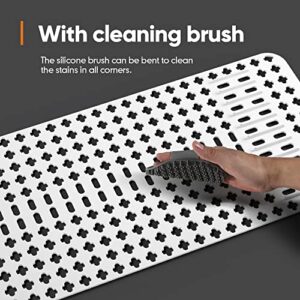 Moryimi Silicone Sink Mat Large, White Silicone Sink Mats and Protectors, Silicone Sink Protector with Cutout Drain Holes for Kitchen Farmhouse Stainless Steel Ceramic Sink 25"x13"