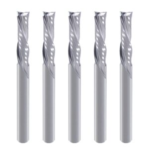 downcut spiral router bits 5/32 inch shank, 5/32 inch cutting diameter,0.67 inch cutting length,solid carbide cnc router bits end mill for wood cut, carving