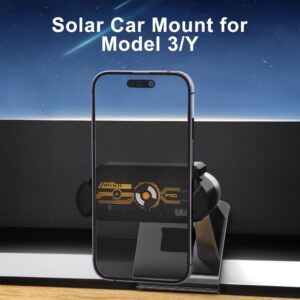 JOYEAUTO Phone Holder Solar Mount Cell Phone Accessories for Tesla - Solar Battery Charging, Electric Opening and Induction Closing, Creative Gift, Fit for Model 3 Model Y Cars