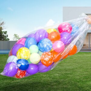 6 Pieces Balloon Transport Bags, 98.4 x 59.1 Inch Clear Giant Storage Bags Large Balloon Drop Bag Plastic Balloon Bags for Transport Birthday Wedding Gender Reveal Graduation Party Supplies