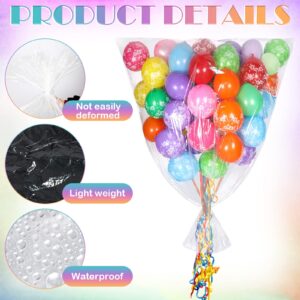 6 Pieces Balloon Transport Bags, 98.4 x 59.1 Inch Clear Giant Storage Bags Large Balloon Drop Bag Plastic Balloon Bags for Transport Birthday Wedding Gender Reveal Graduation Party Supplies