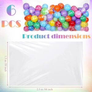 6 Pieces Balloon Transport Bags, 98.4 x 59.1 Inch Clear Giant Storage Bags Large Balloon Drop Bag Plastic Balloon Bags for Transport Birthday Wedding Gender Reveal Graduation Party Supplies