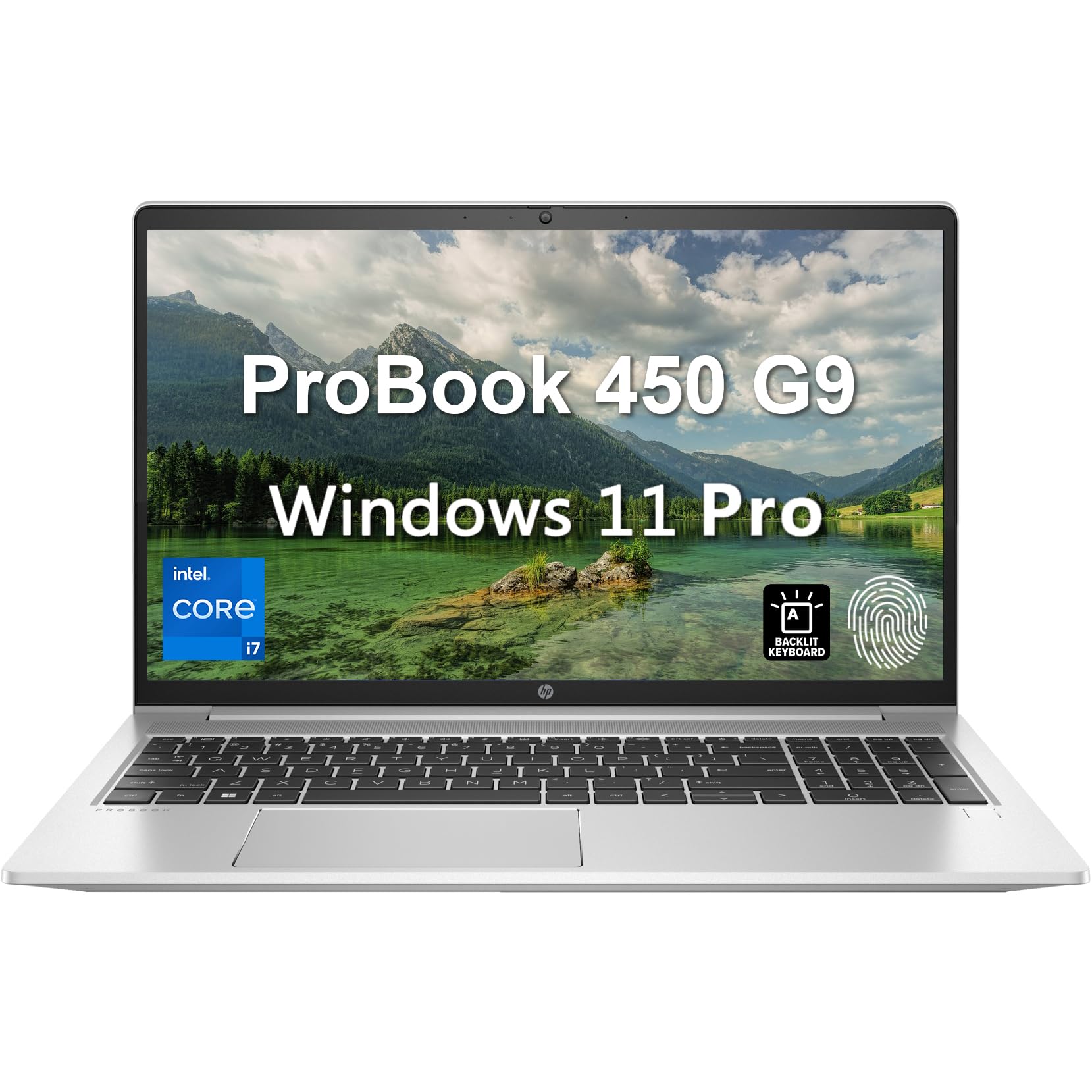 HP 2023 ProBook 450 G9 15.6" FHD Business Laptop, 12th Gen Intel 12-Core i7-1260P, 16GB DDR4 RAM, 1TB PCIe SSD, WiFi 6, BT 5.2, Backlit Keyboard, Fingerprint Reader, Windows 11 Pro, BROAG Cable