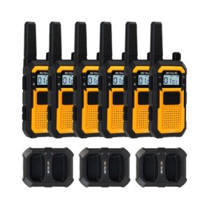 retevis rb48 heavy duty two way radio,waterproof walkie talkies,shock-resistant,2000mah,vibration call,emergency alarm,noaa,hands-free,durable 2 way radio for job site (6 pack)