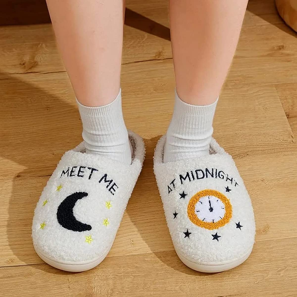 Irisgirl Meet Me At Midnight Merch Slippers For Women Men Cartoon Fuzzy Slippers Winter Cozy Soft For Indoor Outdoor Slippers