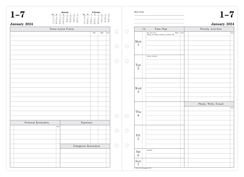 Filofax A5 week to view English diary - 2024