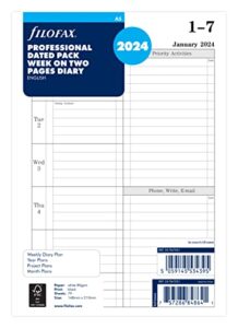 filofax a5 week to view english diary - 2024