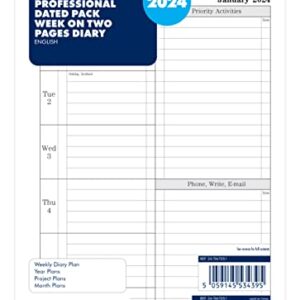 Filofax A5 week to view English diary - 2024