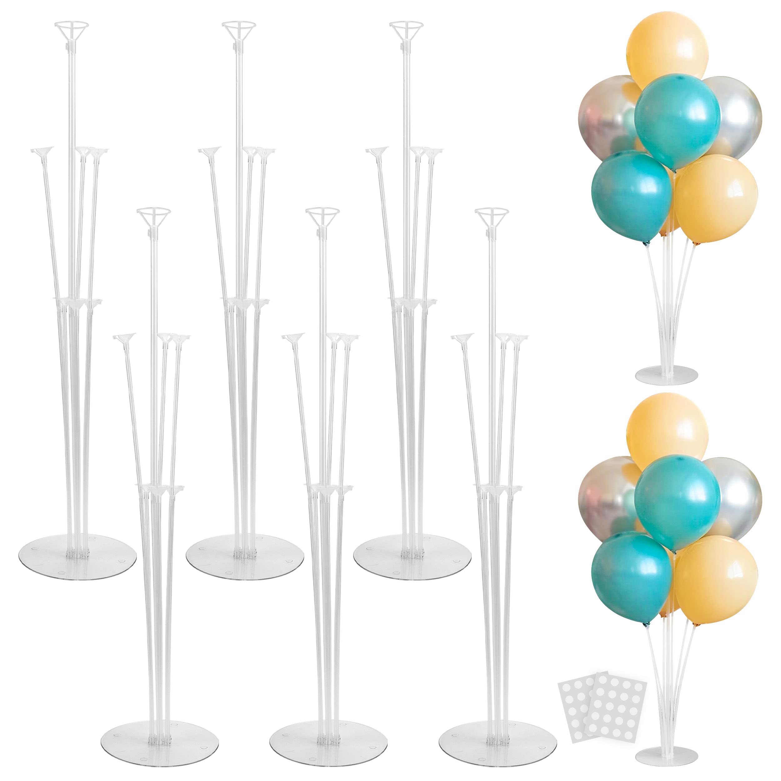 Sharlity 6 Sets Balloon Stand Kit Table Balloon Stand Holder for Graduation Birthday Baby Shower Wedding Anniversary Party Decorations