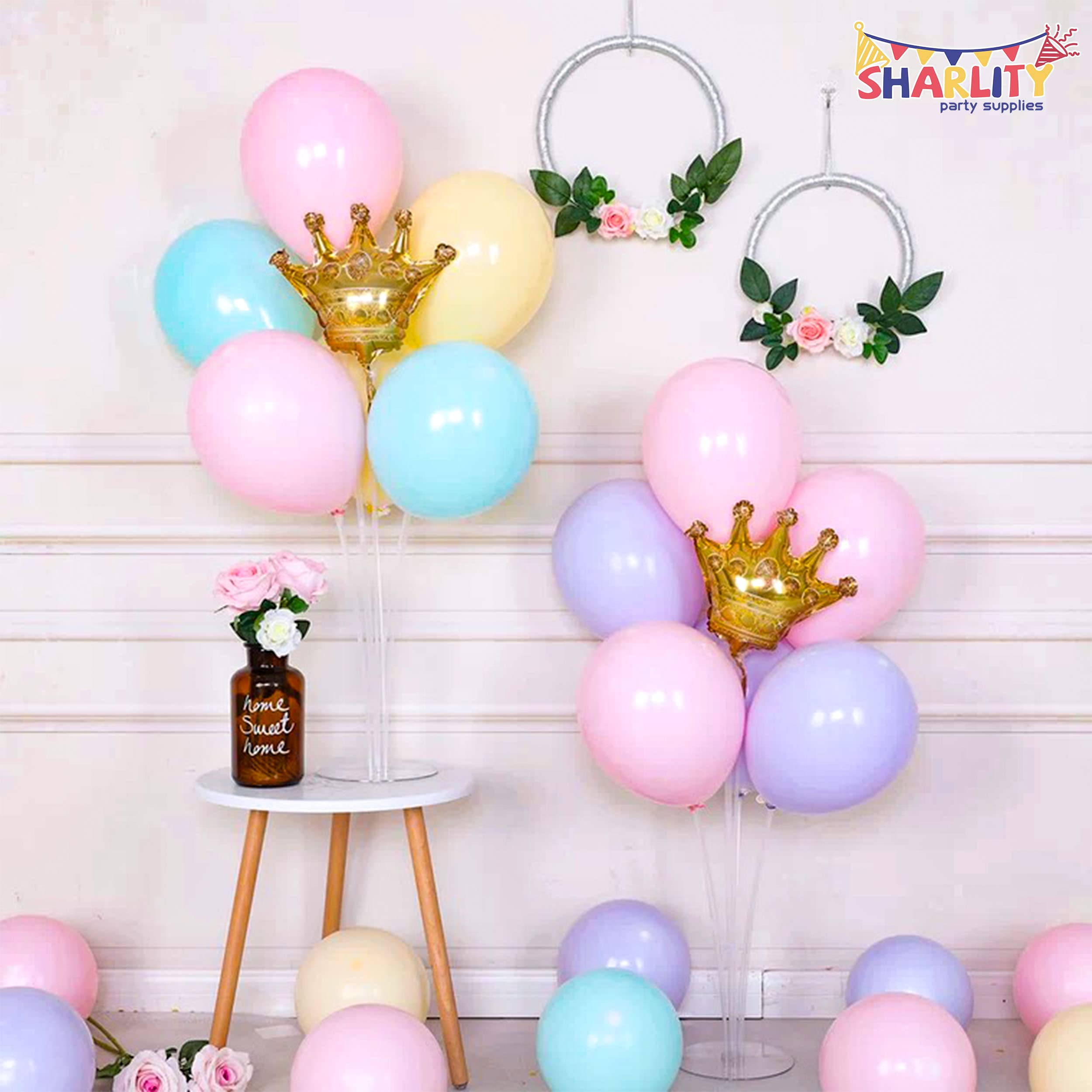 Sharlity 6 Sets Balloon Stand Kit Table Balloon Stand Holder for Graduation Birthday Baby Shower Wedding Anniversary Party Decorations