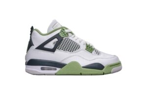 jordan air 4 retro women's white/oil green-dark ash aq9129-103 6