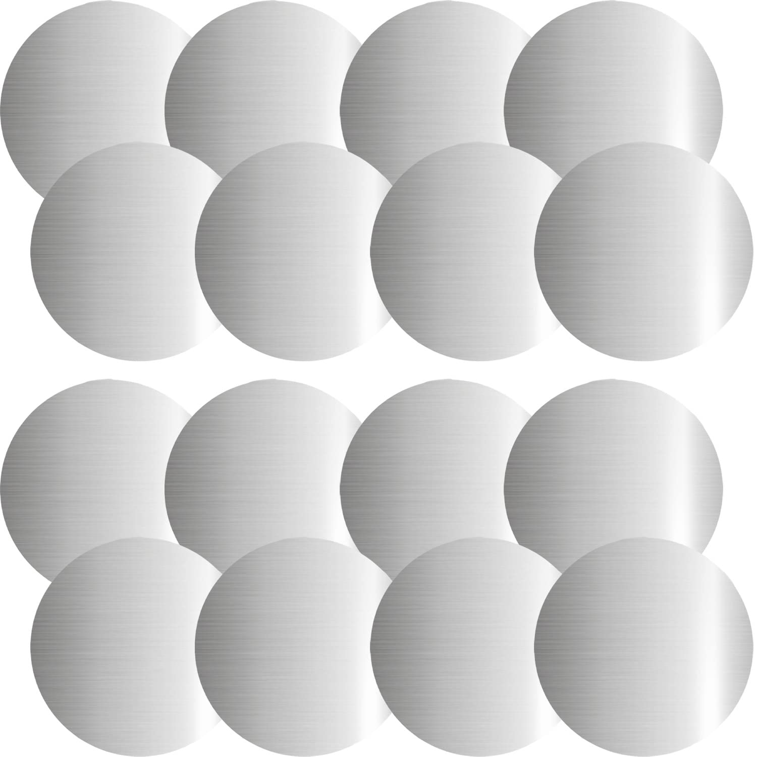 SALEX Phone Metal Stickers for Magnetic Mount. Replacement Set of 16 Magnet Metal Plates Inside Cell Phone Case. Silver Car Sticky Small Round Iron Discs with 3M Adhesive Backing for Holder, Crafts.