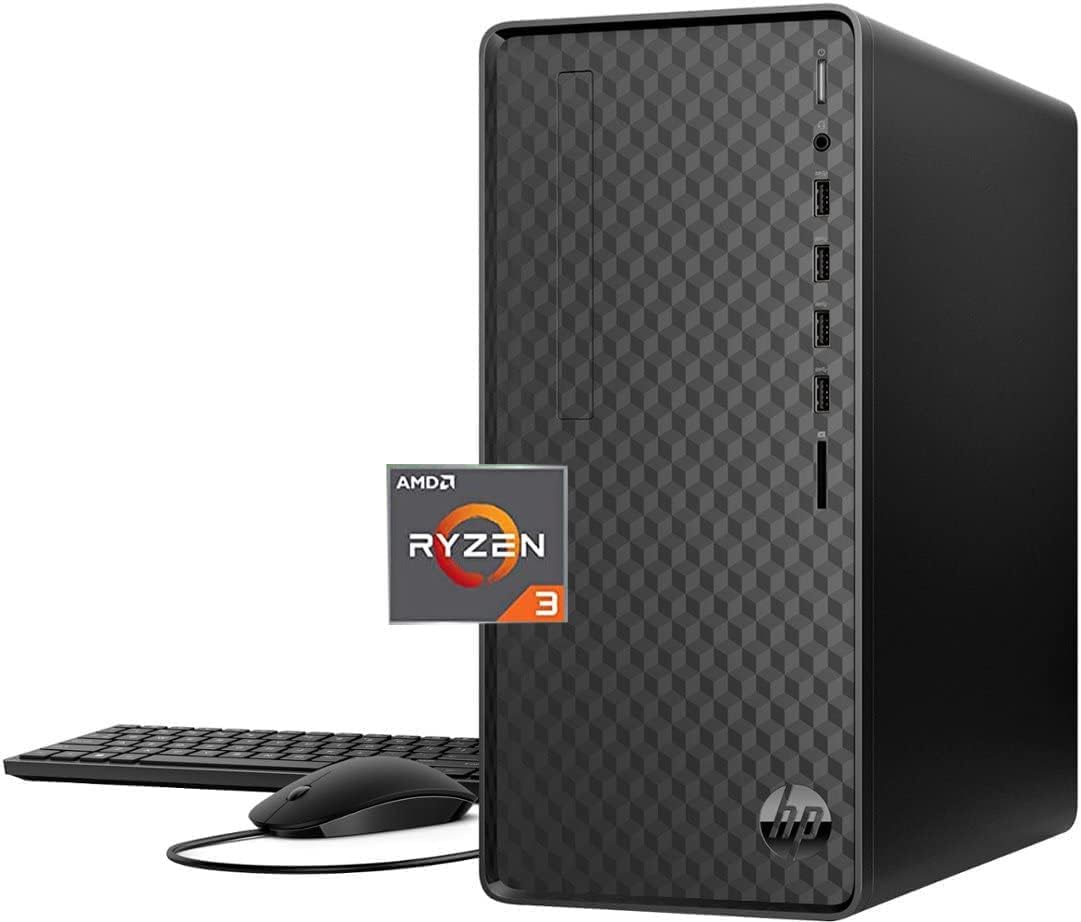 HP 2023 Newest Desktop, AMD Ryzen 3 5300G Processor(4 core 4GHz), 32GB DDR4 RAM, 1TB SSD, 2TB HDD, AMD Radeon Vega Graphics, Wi-Fi, Bluetooth, Windows 11 Home, Bundle with JAWFOAL