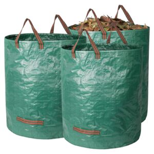 greatbuddy 72 gallon reusable yard waste bag, heavy duty, upright lawn bags with 4 reinforced handles for garden leaves and waste collection, lightweight and portable (3 pack)