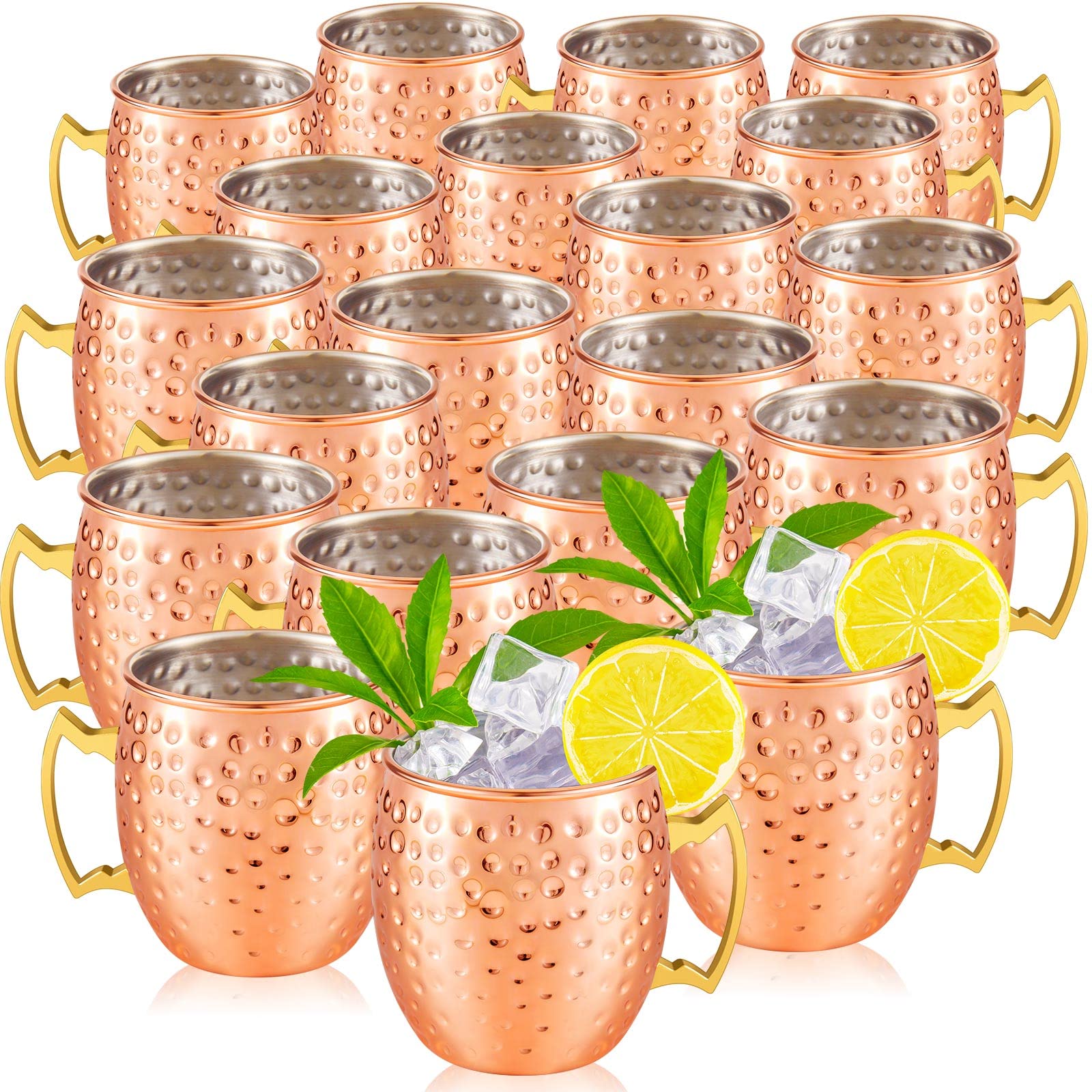 Tessco Moscow Mule Bulk Mule Mug Mule Cups Copper Mugs 19 oz Hammered Copper Cups Kitchen Stainless Steel for Chilled Drinks Coffee Wine Wedding(Rose Gold, 30 Pcs)