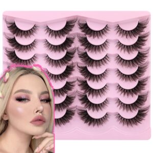 fox eye lashes fluffy wispy volume eyelashes natural look d curly cat eye lash extension 20mm fake eyelashes pack 14 pairs by lanflower